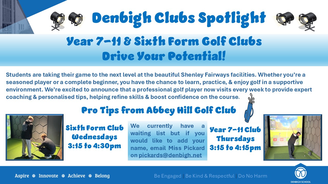 Clubs and Competitions - Denbigh School - Milton Keynes
