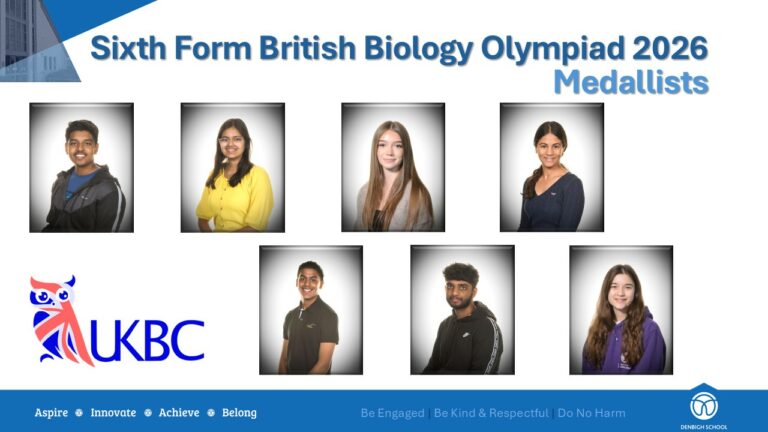 Medal Success in Sixth Form British Biology Olympiad - Denbigh School ...